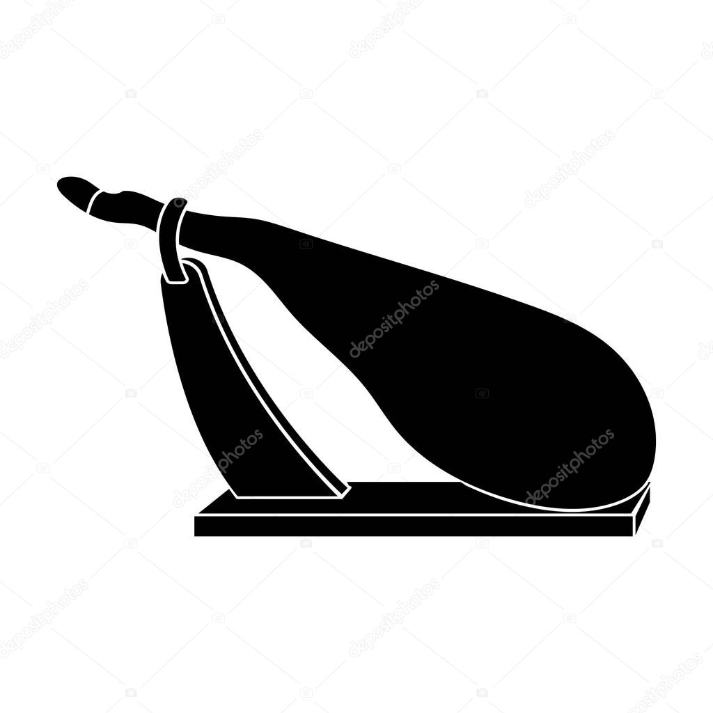 Icono Jamon en estilo negro aislado sobre fondo blanco. Carnes símbolo ...