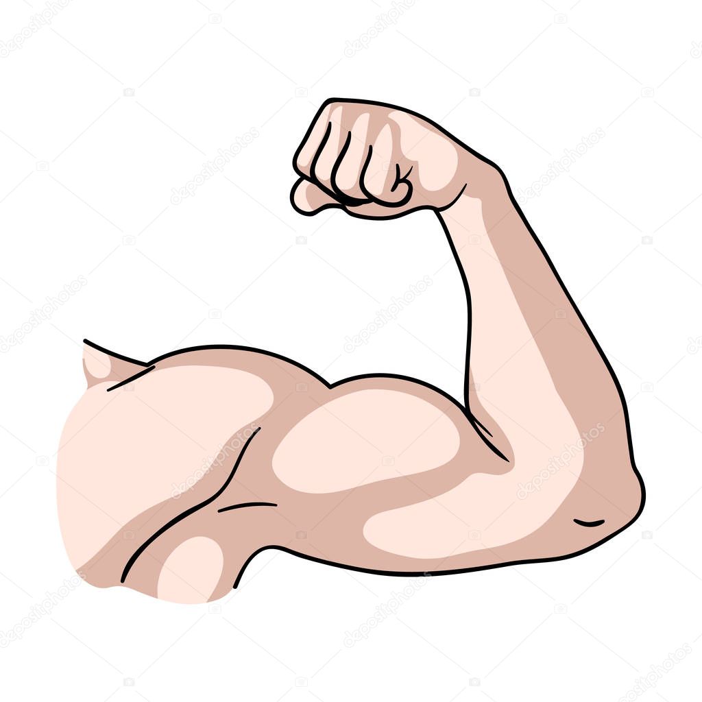 Icono de bíceps en estilo de dibujos animados aislado sobre fondo ...