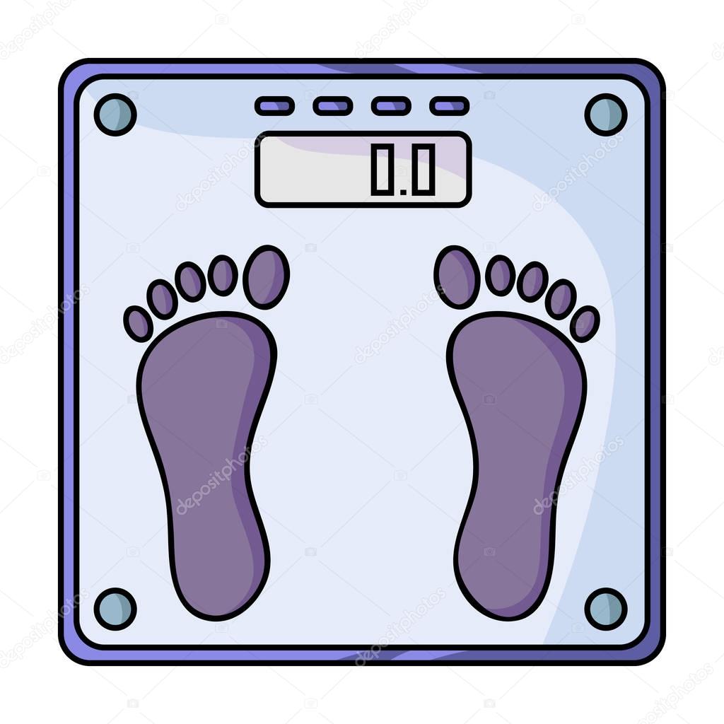 Weighing scale icon in cartoon style isolated on white background ...