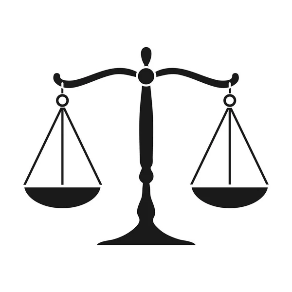 Scales of justice icon in monochrome style isolated on white background ...