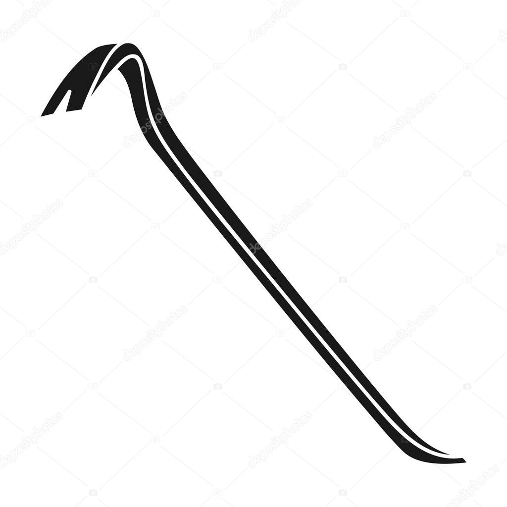 Crowbar icon in black style isolated on white background. Crime symbol ...