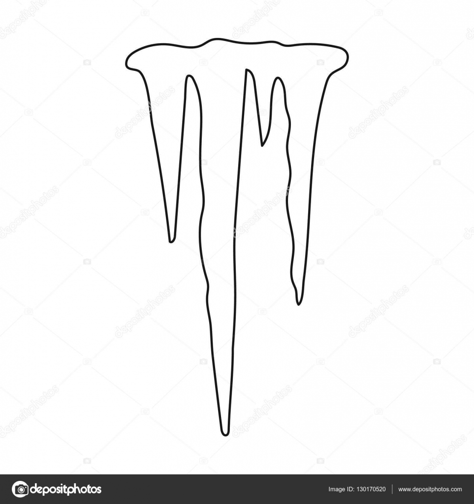 Icicles icon in outline style isolated on white background. Weather ...