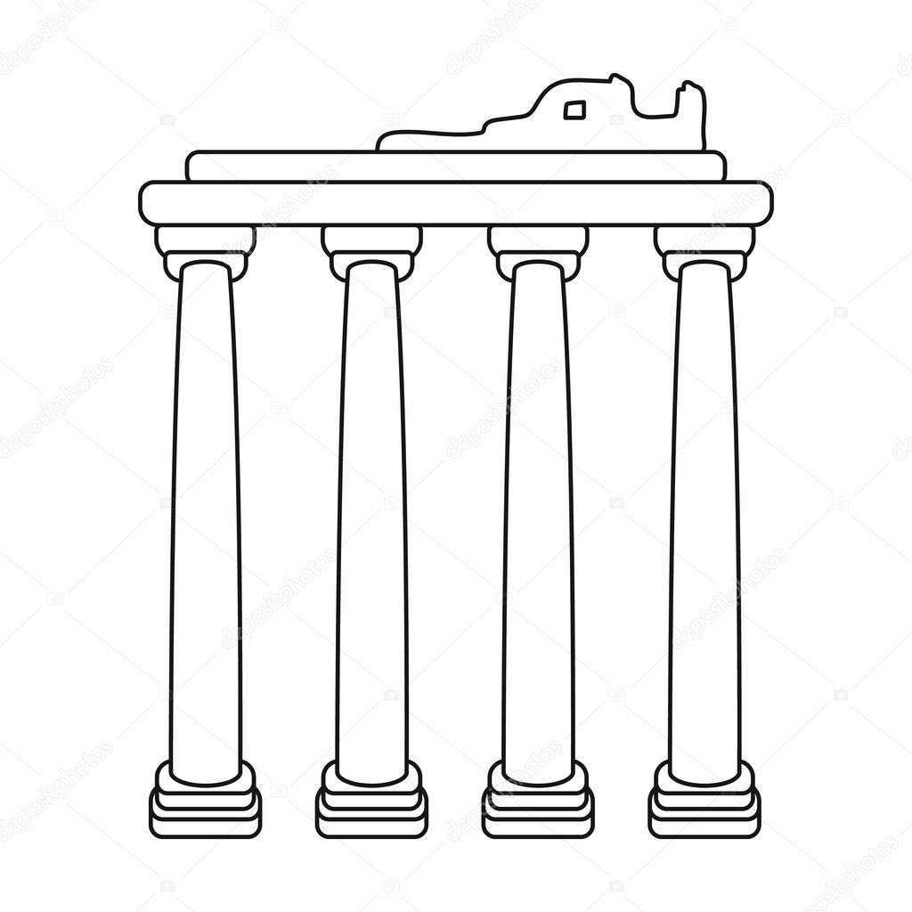 Turkish ruins icon in outline style isolated on white background ...