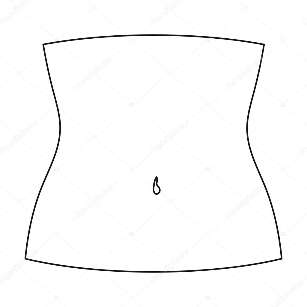 Abdomen icon in outline style isolated on white background. Part of ...
