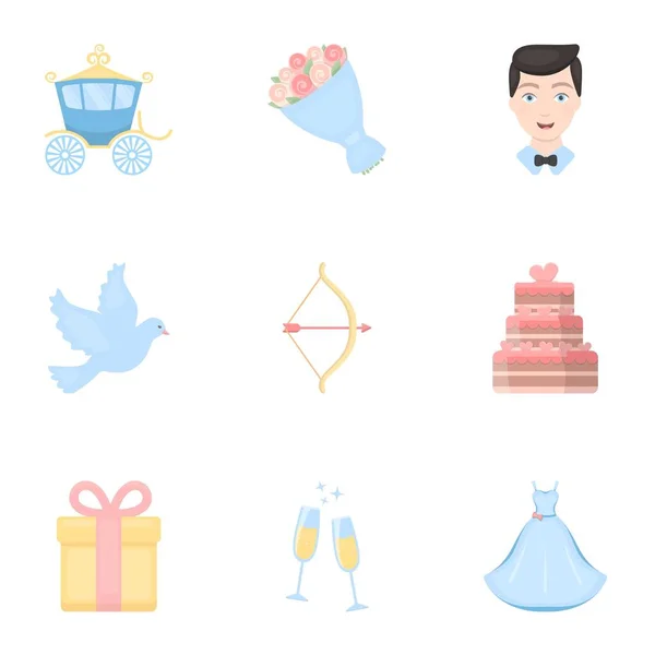 Cartoon wedding icon set — Stock Vector © mocoo2003 #8317079