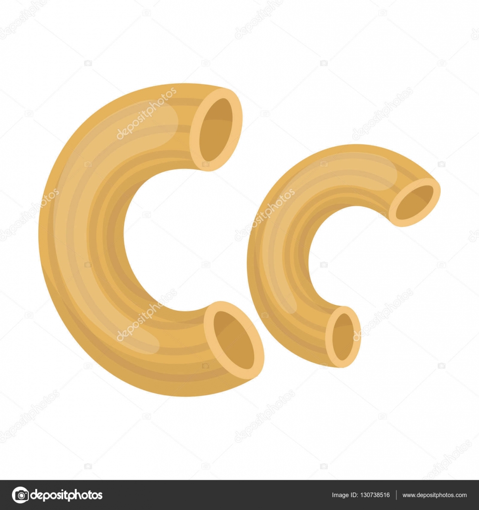 Chifferi pasta icon in cartoon style isolated on white background ...