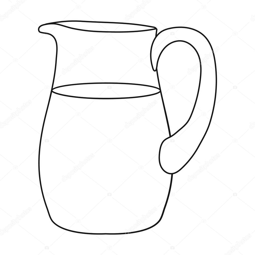 Images: milk jug outline | Milk jug icon in outline style isolated on ...