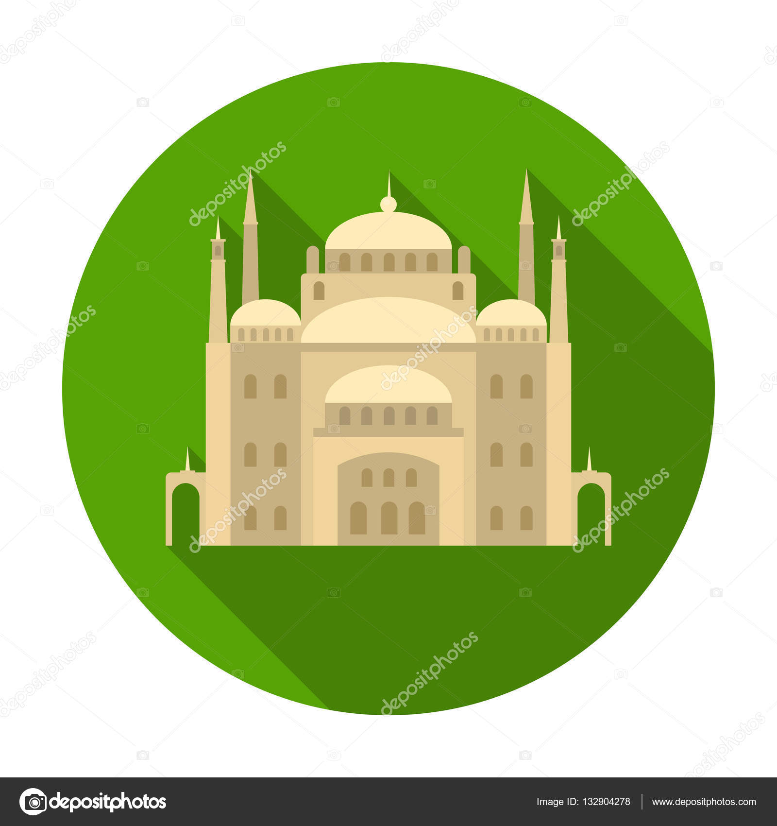 Cairo Citadel icon in flat style isolated on white background. Ancient Egypt symbol stock vector ...