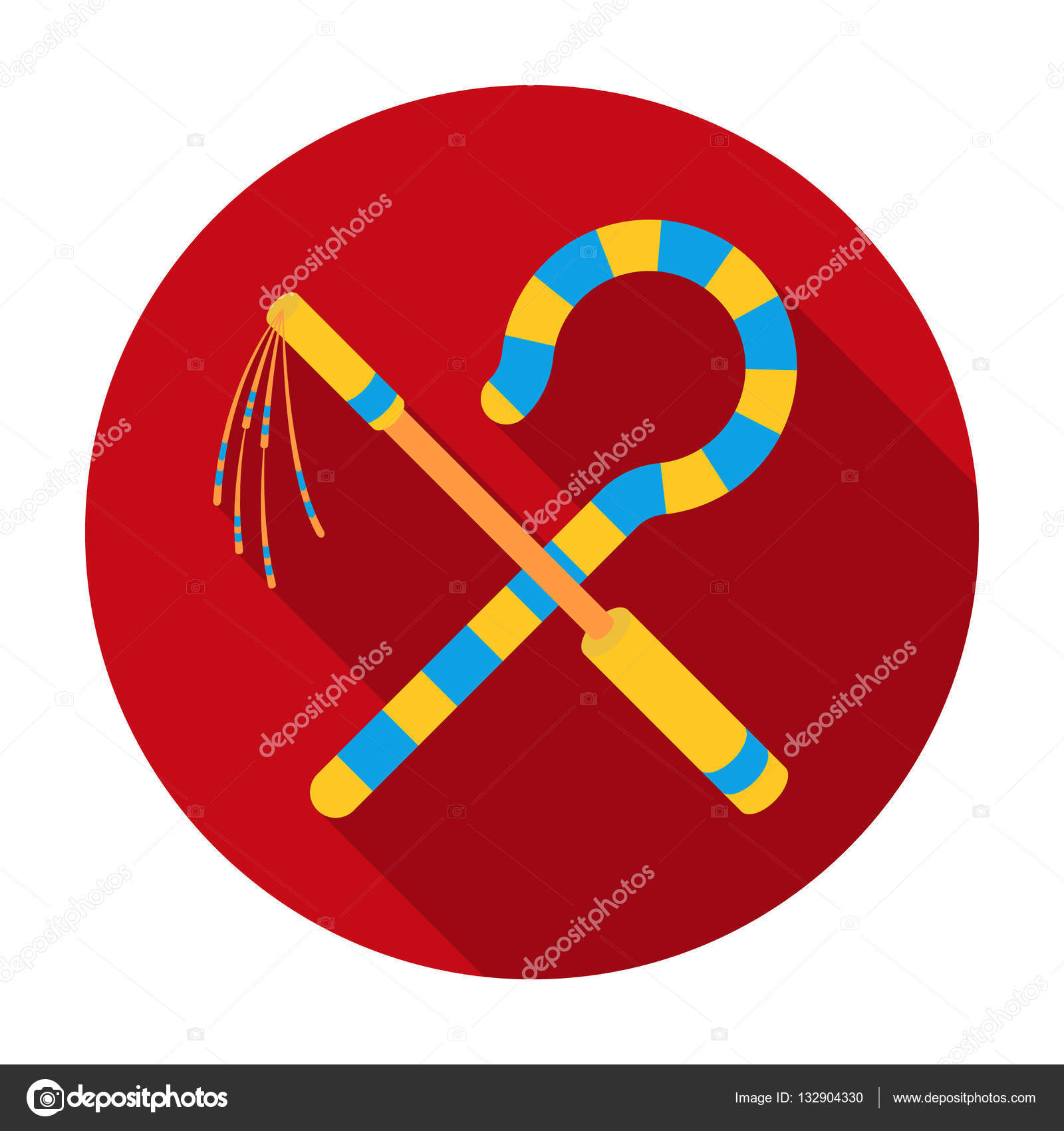 Crook and flail icon in flat style isolated on white background ...