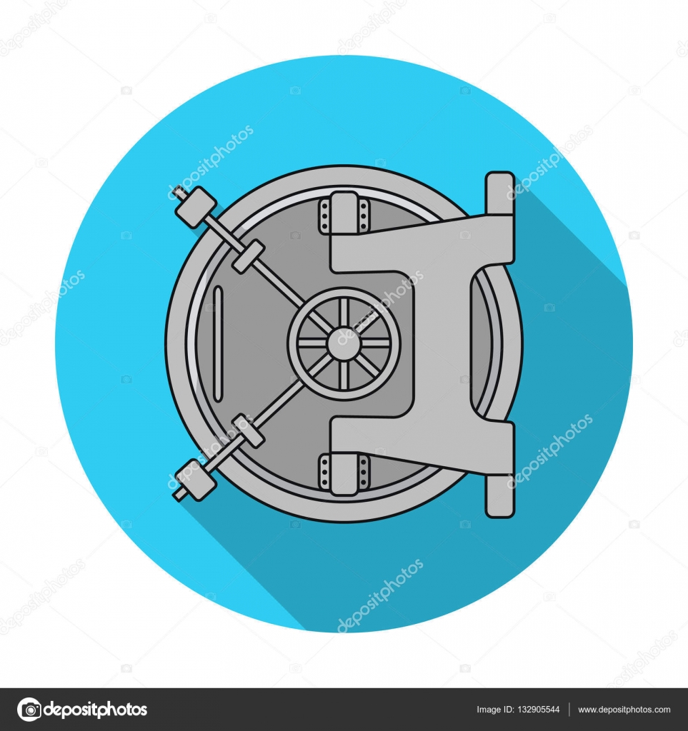 Bank vault icon in flat style isolated on white background. Money and ...