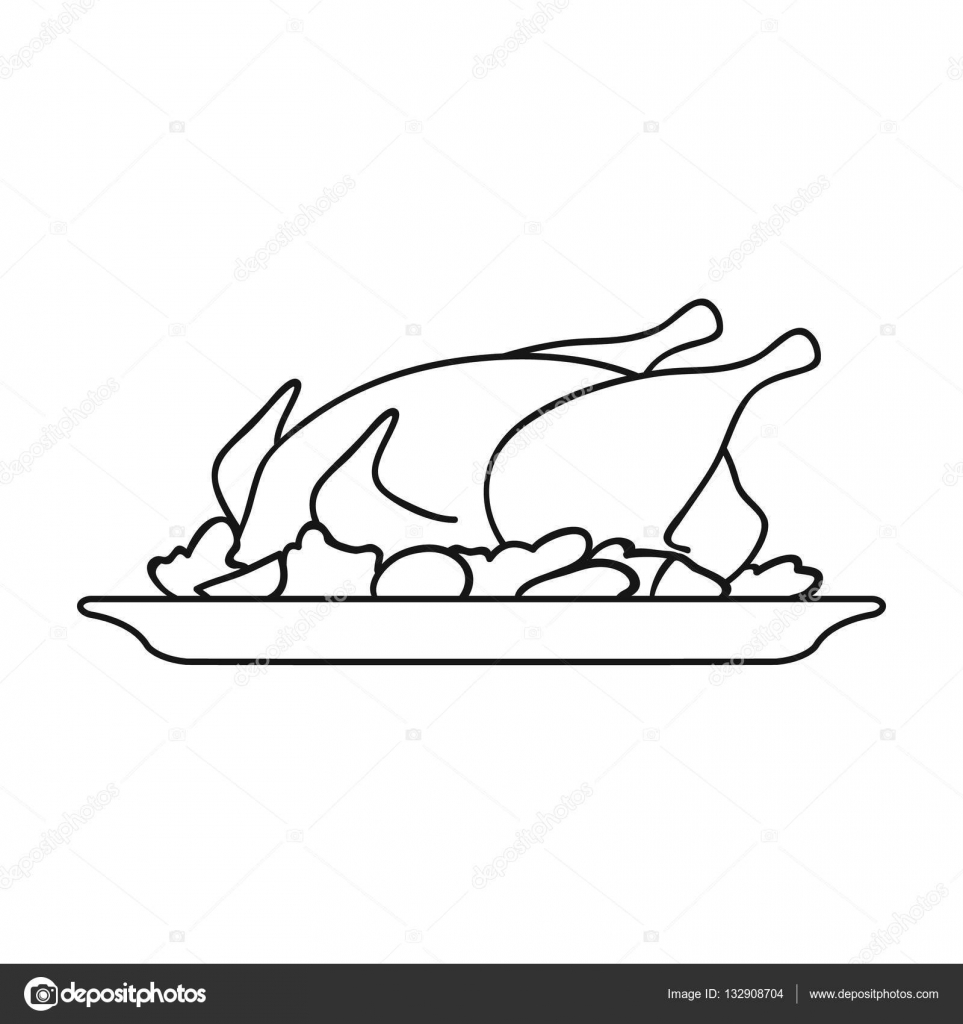 Cooked Chicken Outline