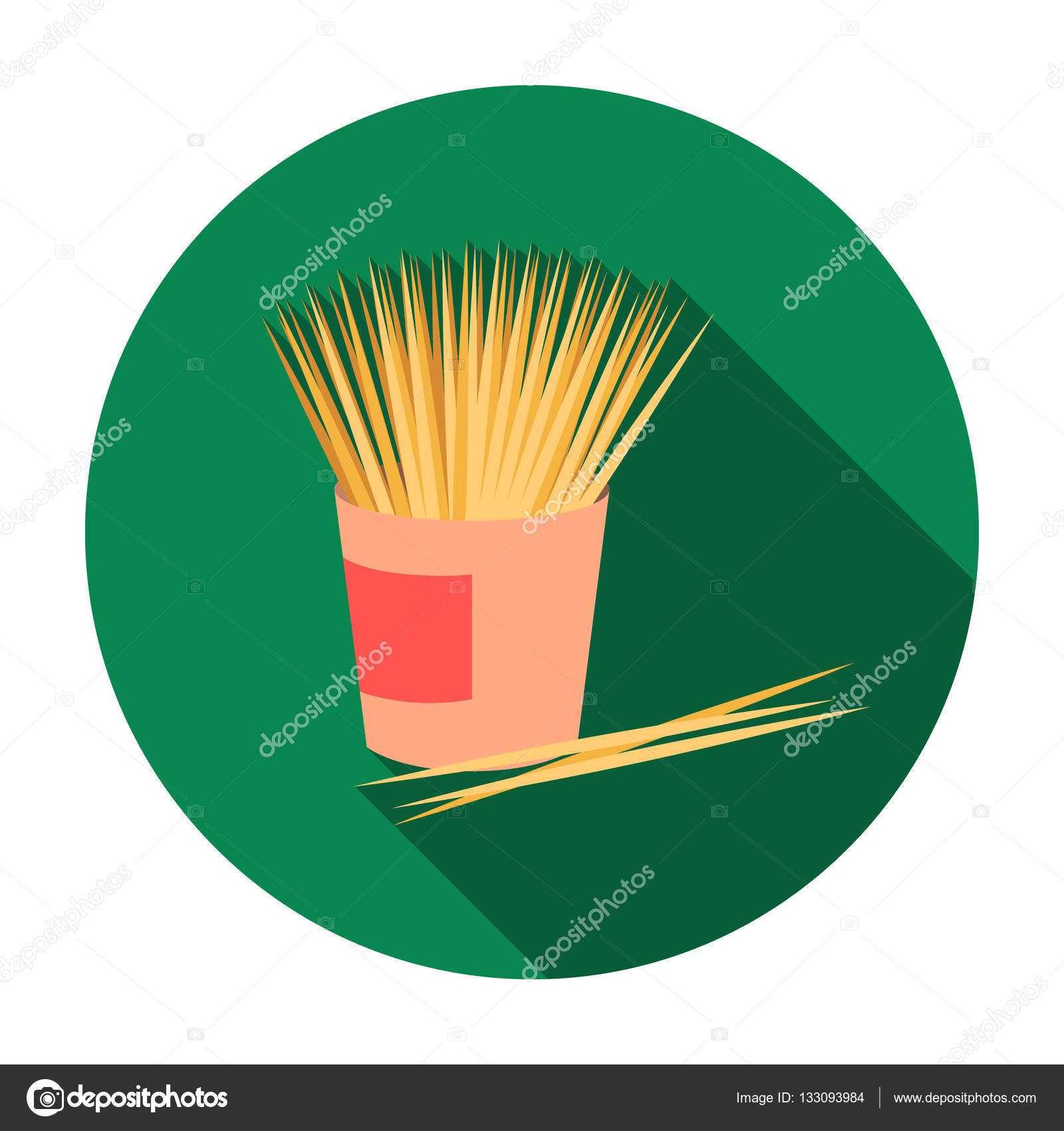Toothpicks icon in flat style isolated on white background. Dental care ...