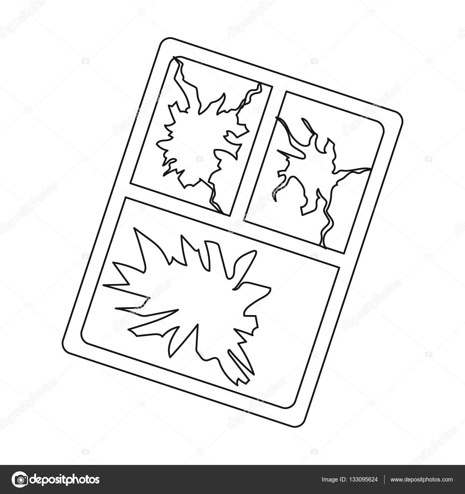 Broken window icon in outline style isolated on white background. Trash ...