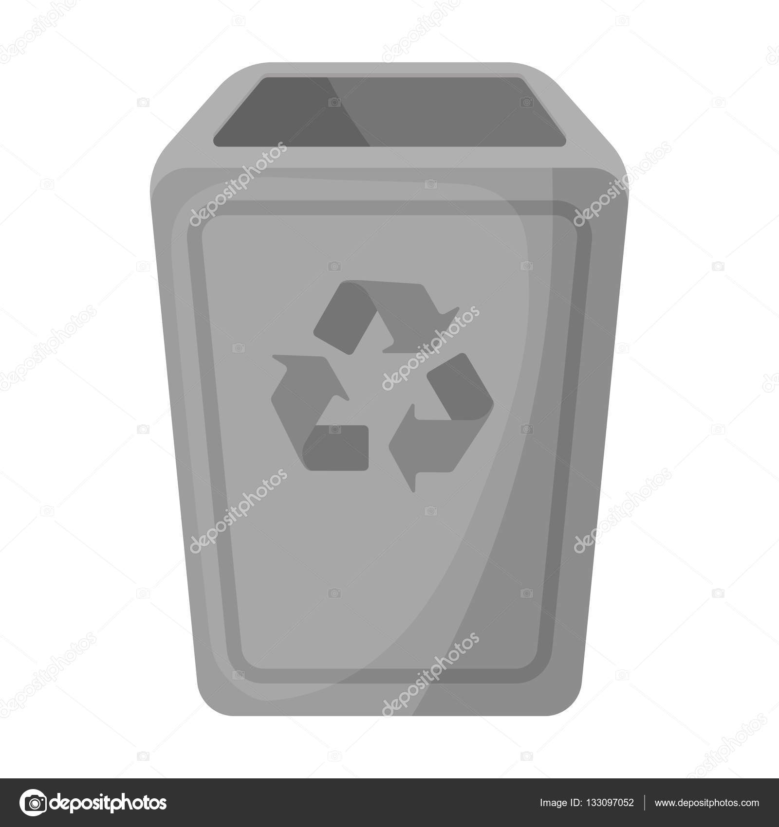 Garbage can icon in cartoon style isolated on white background. Trash ...