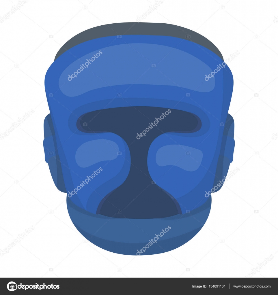 Boxing helmet icon in cartoon style isolated on white background ...