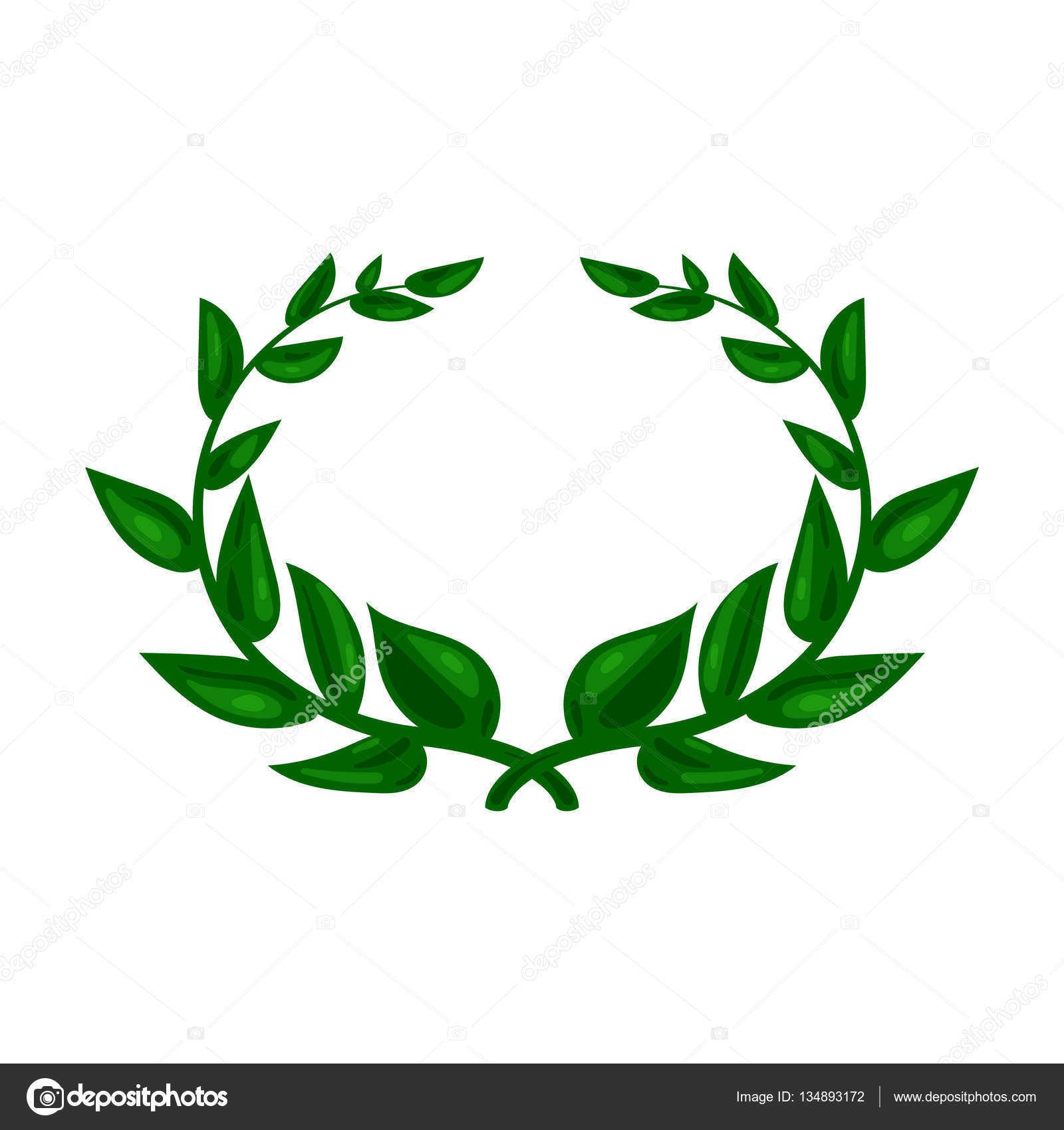 Laurel wreath icon in cartoon style isolated on white background ... Laurel wreath icon in cartoon style isolated on white background ...