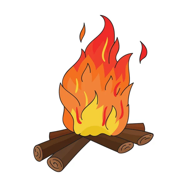 Campfire of stone age icon in cartoon style isolated on white ...