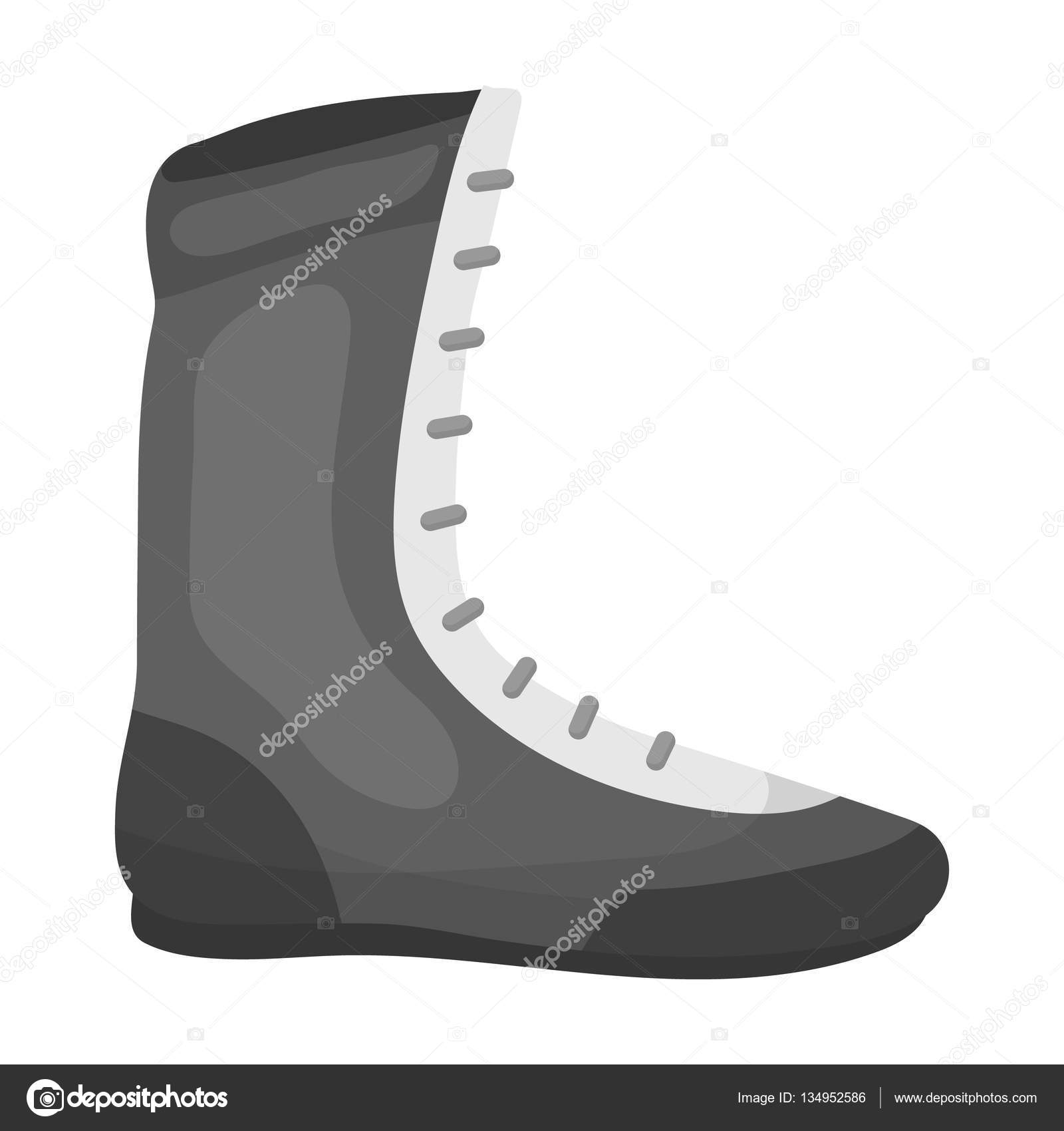 Boxing shoes icon in monochrome style isolated on white background ...