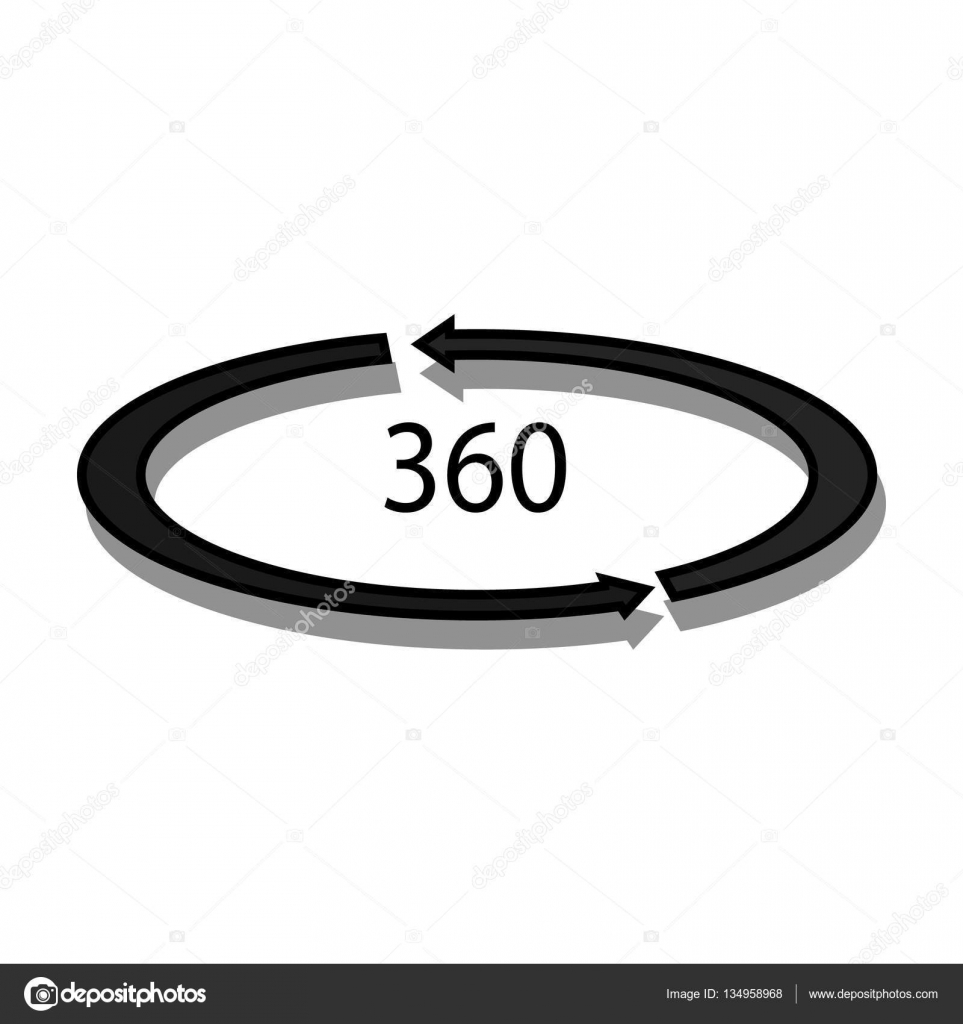 Rotation in the virtual reality icon in monochrome style isolated on ...
