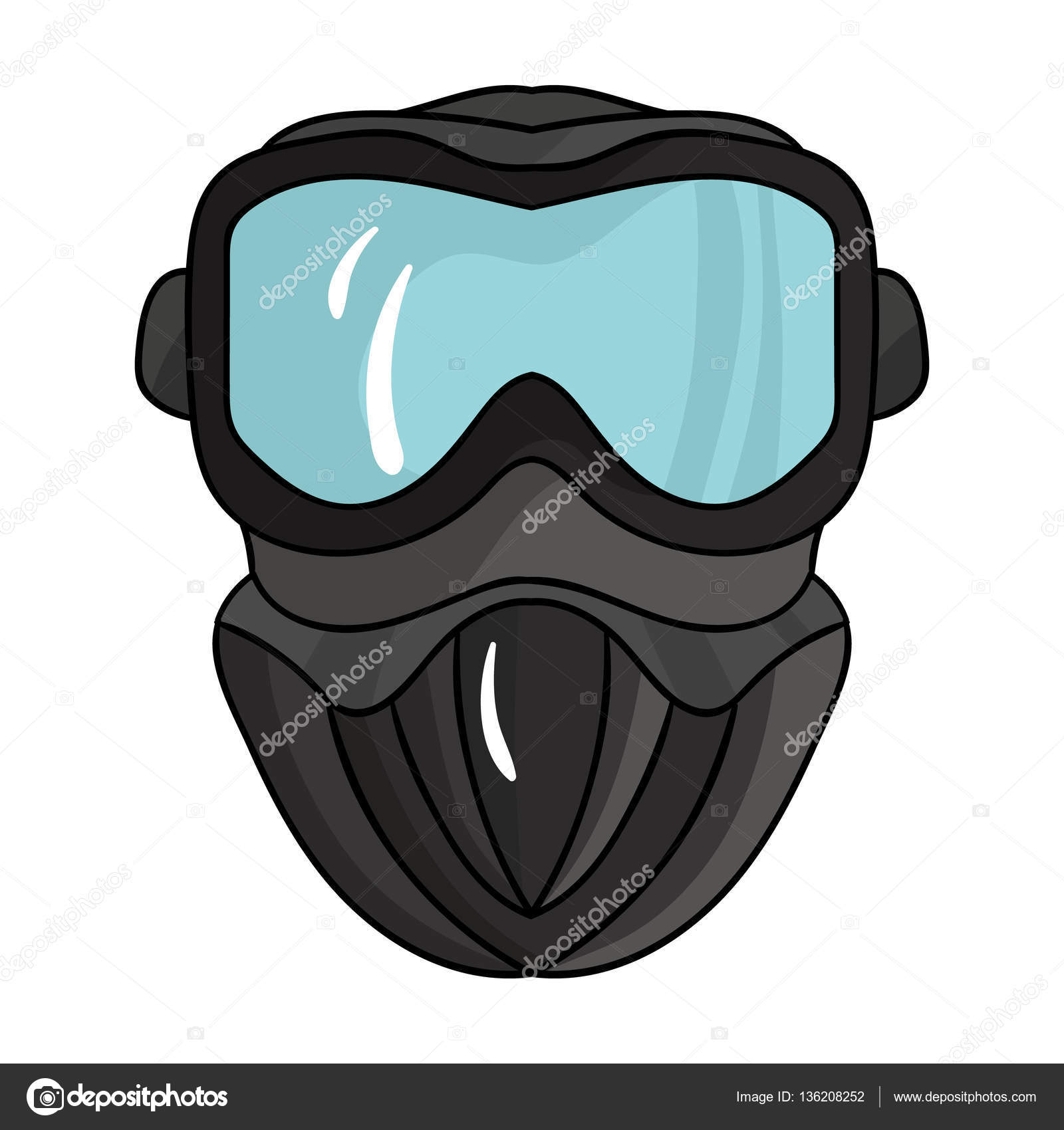 Icono de máscara de Paintball en estilo de dibujos animados aislado ...