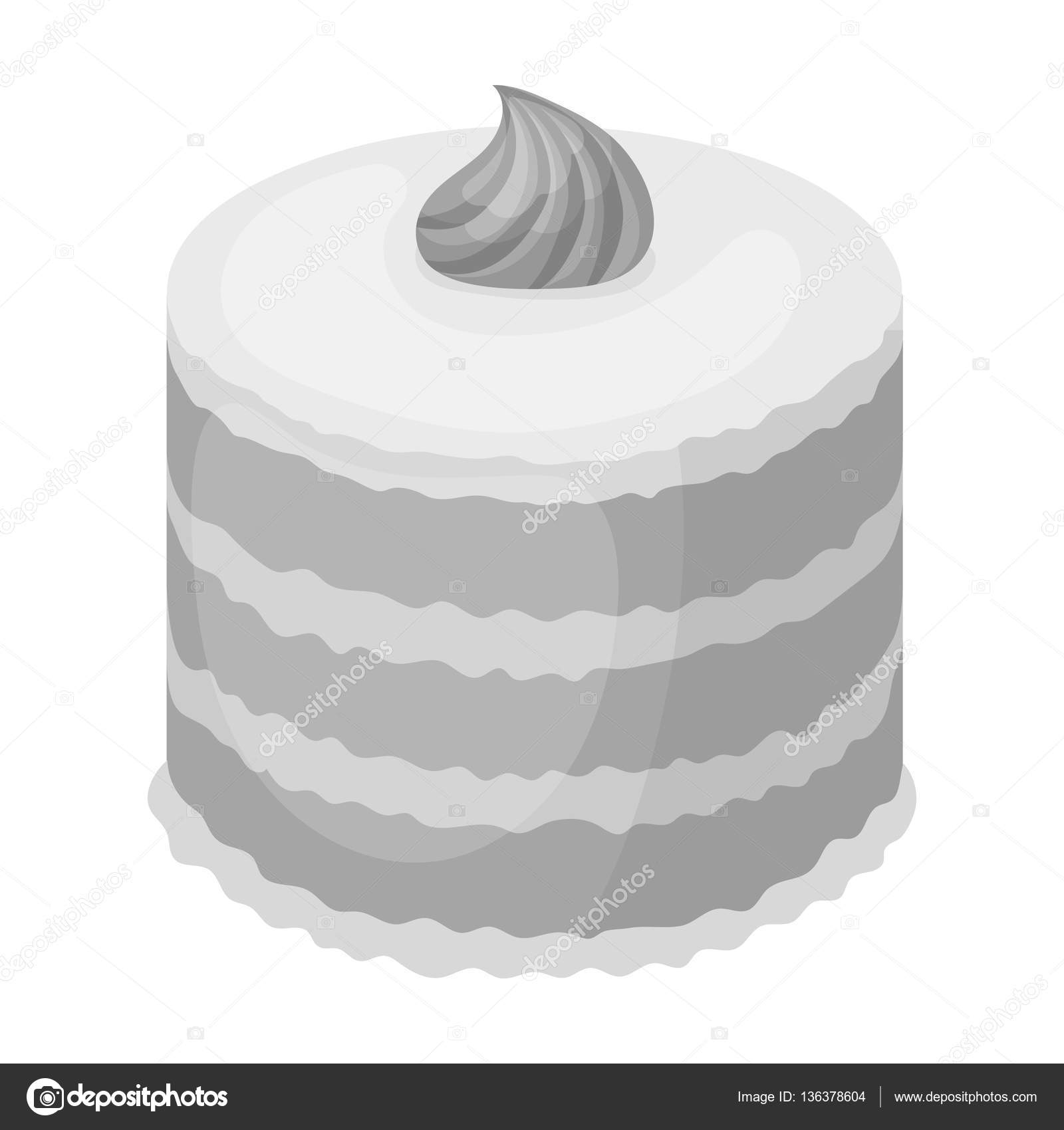 Purple cake icon in monochrome style isolated on white background ...