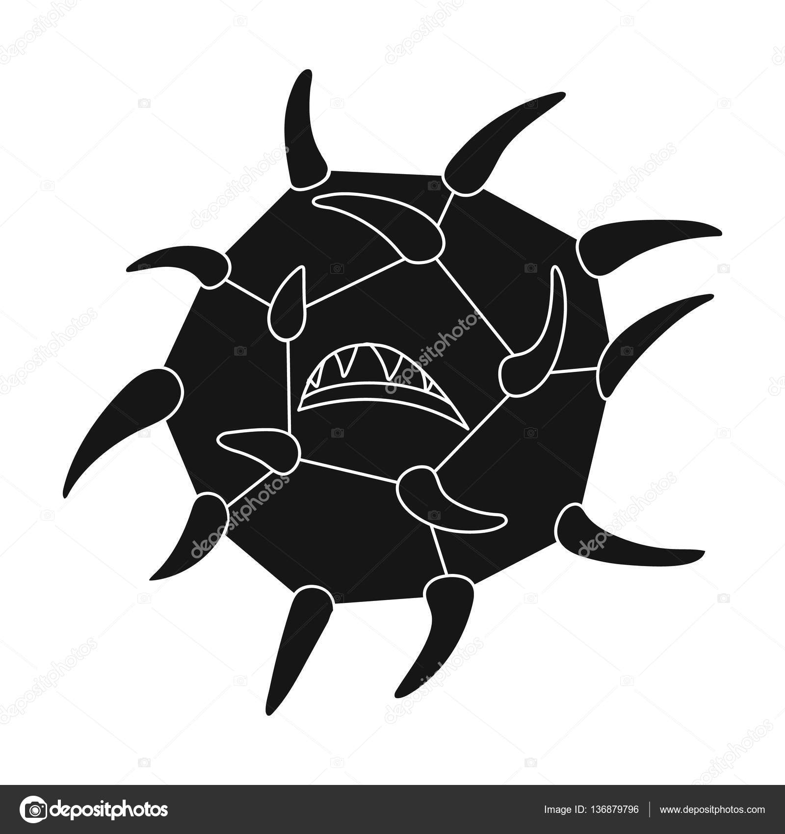 Computer virus icon in black style isolated on white background ...