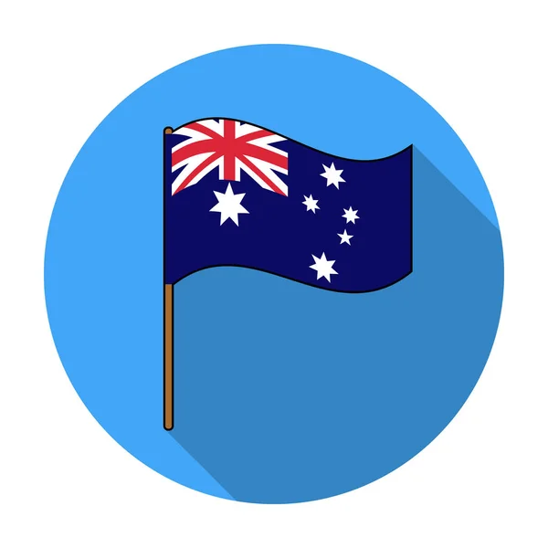 澳大利亚国旗图标在白色背景上孤立的轮廓样式。澳大利亚象征股票矢量图.图库矢量图作者：© PandaVector 137274686