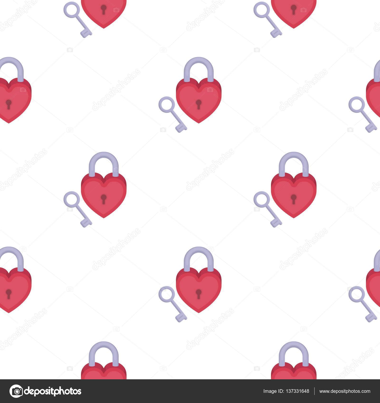 Lock and key icon in cartoon style isolated on white background ...