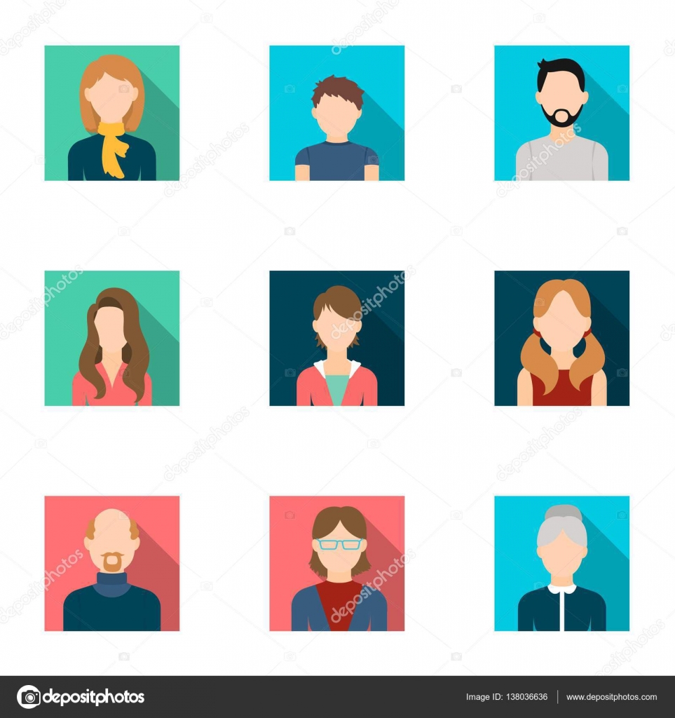 Avatar set icons in flat style. Big collection of avatar vector symbol ...