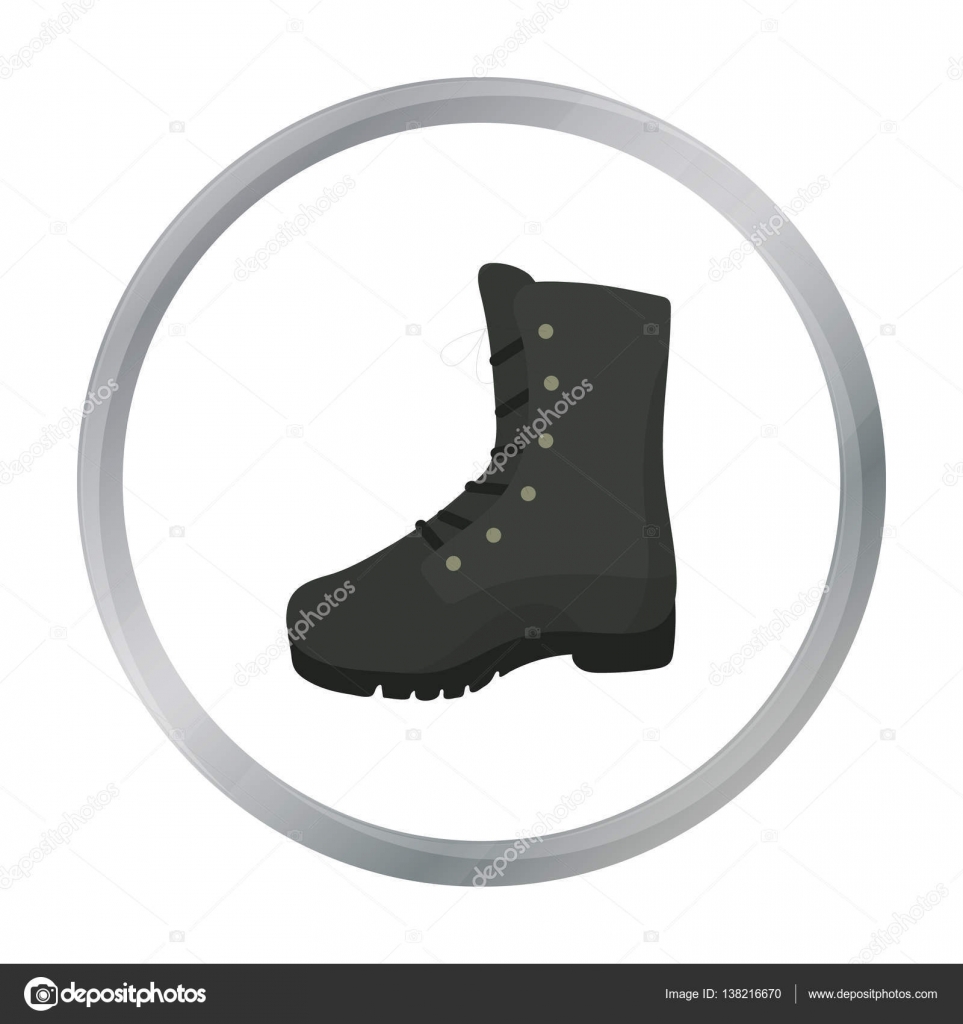 Combat boot icon in cartoon style isolated on white background. Hunting ...
