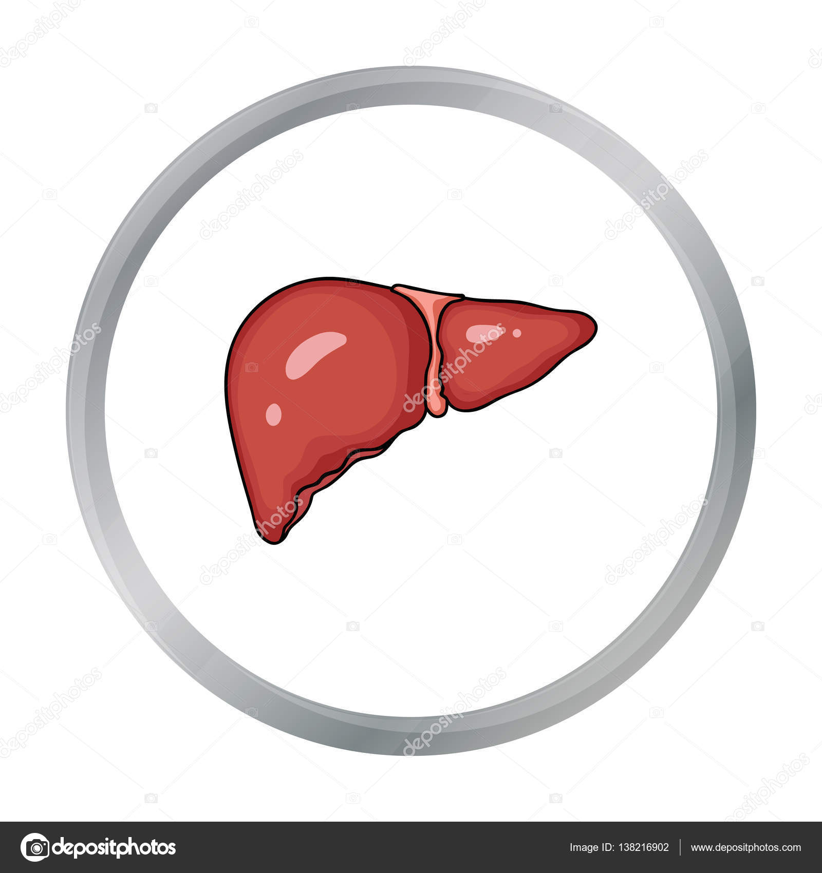 Human liver icon in cartoon style isolated on white background. Human ...