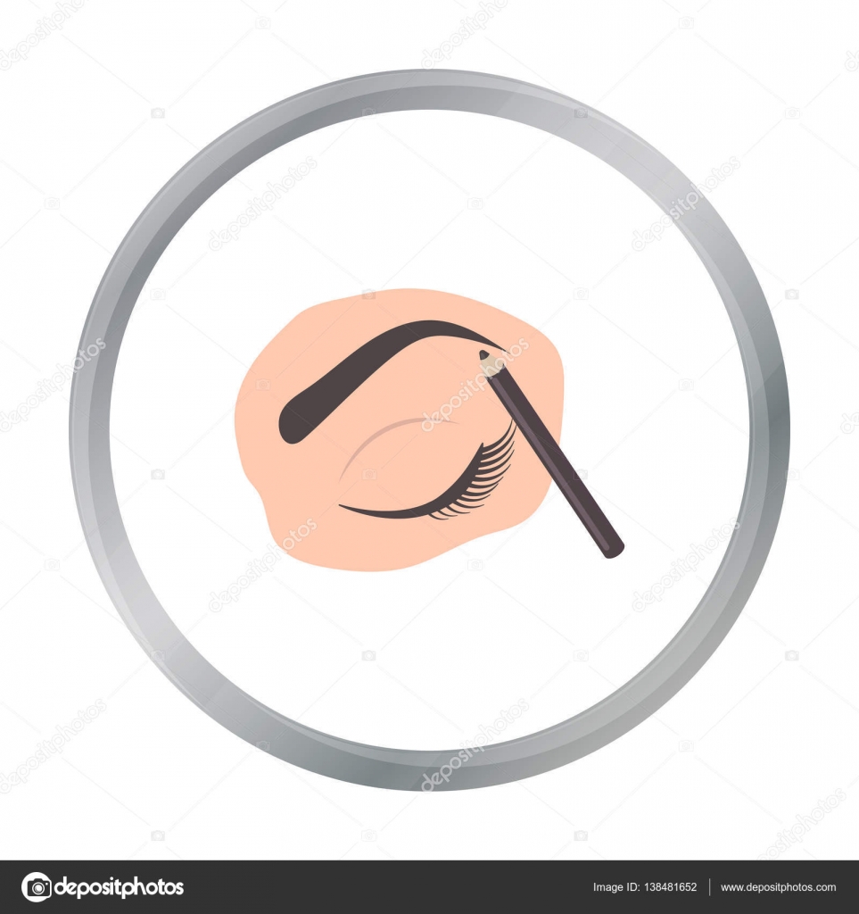 Painted eyebrows icon in cartoon style isolated on white background ...