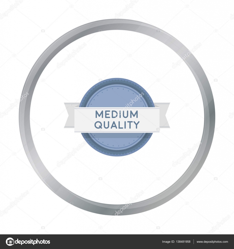 Medium quality icon in cartoon style isolated on white background ...