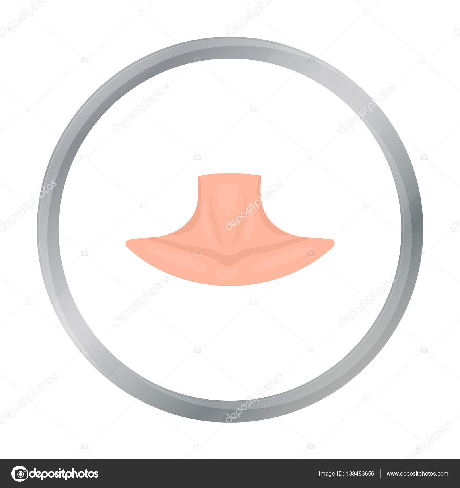 Neck icon in cartoon style isolated on white background. Part of body ...