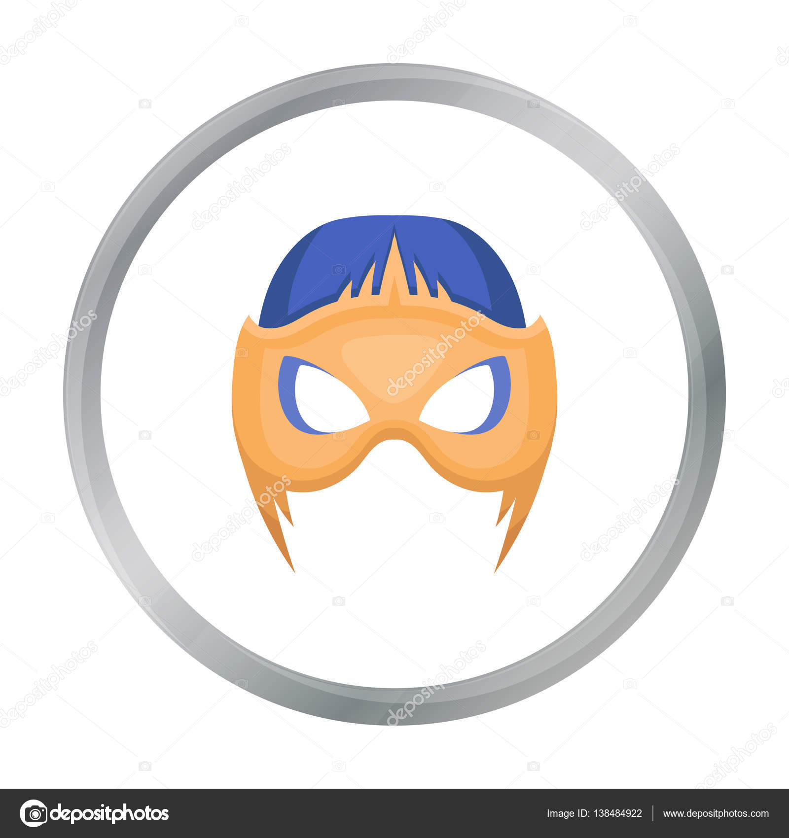 Full head mask icon in cartoon style isolated on white background ...