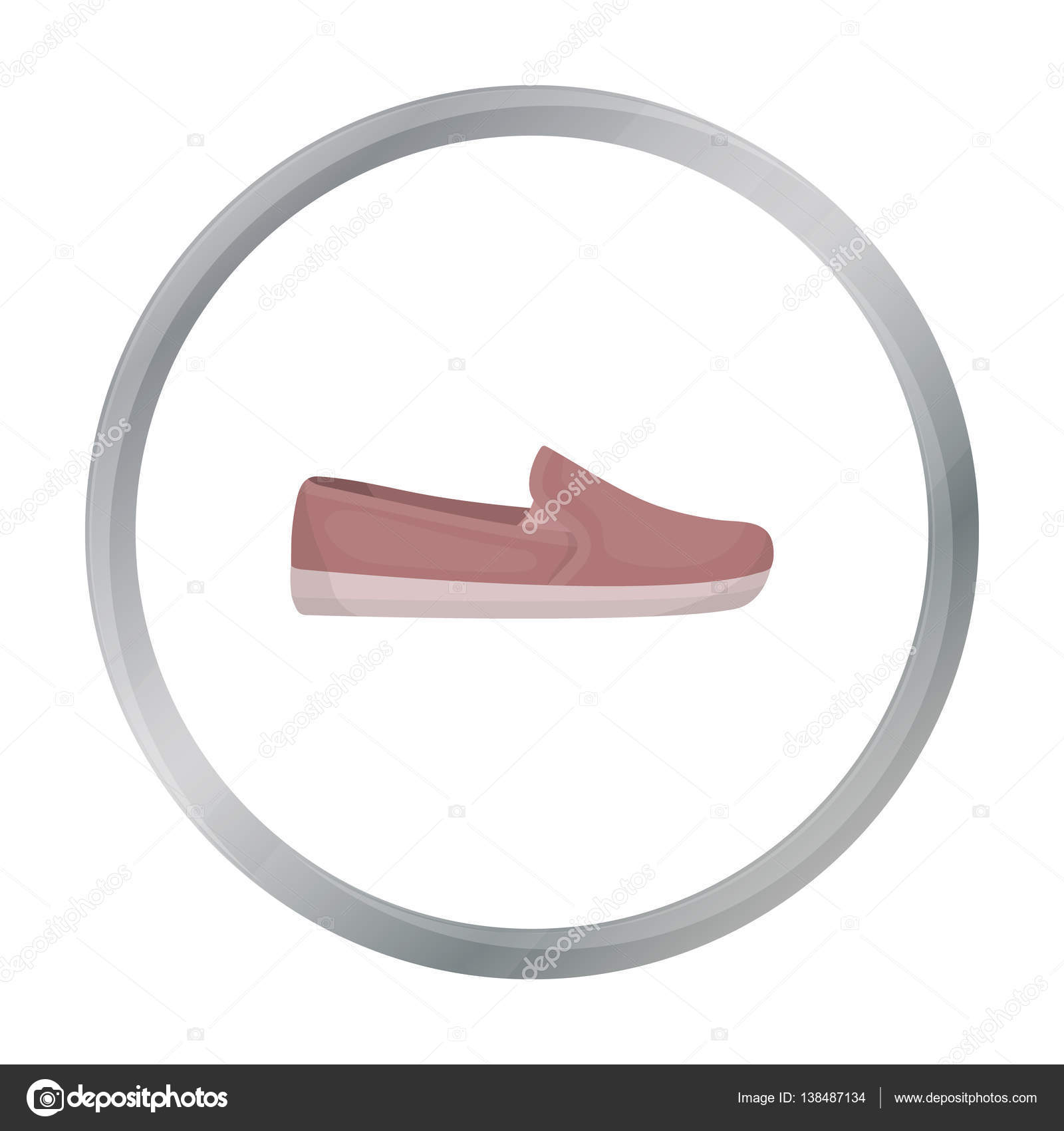 Moccasin icon in cartoon style isolated on white background. Shoes ...