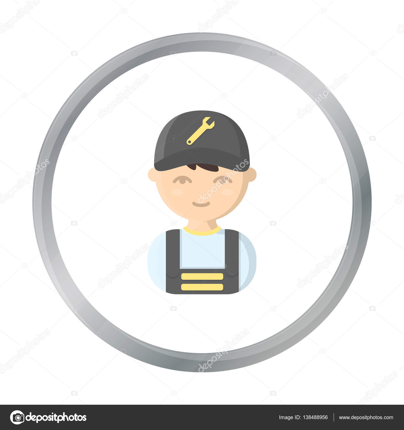 Mechanic cartoon icon. Illustration for web and mobile design. Stock ...