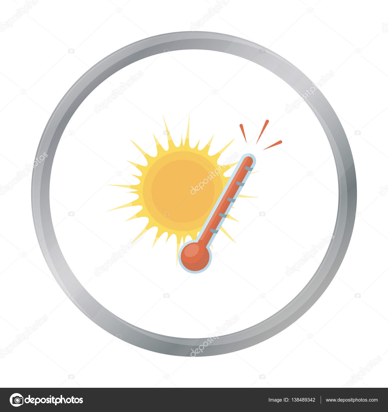 Heat icon in cartoon style isolated on white background. Weather symbol ...