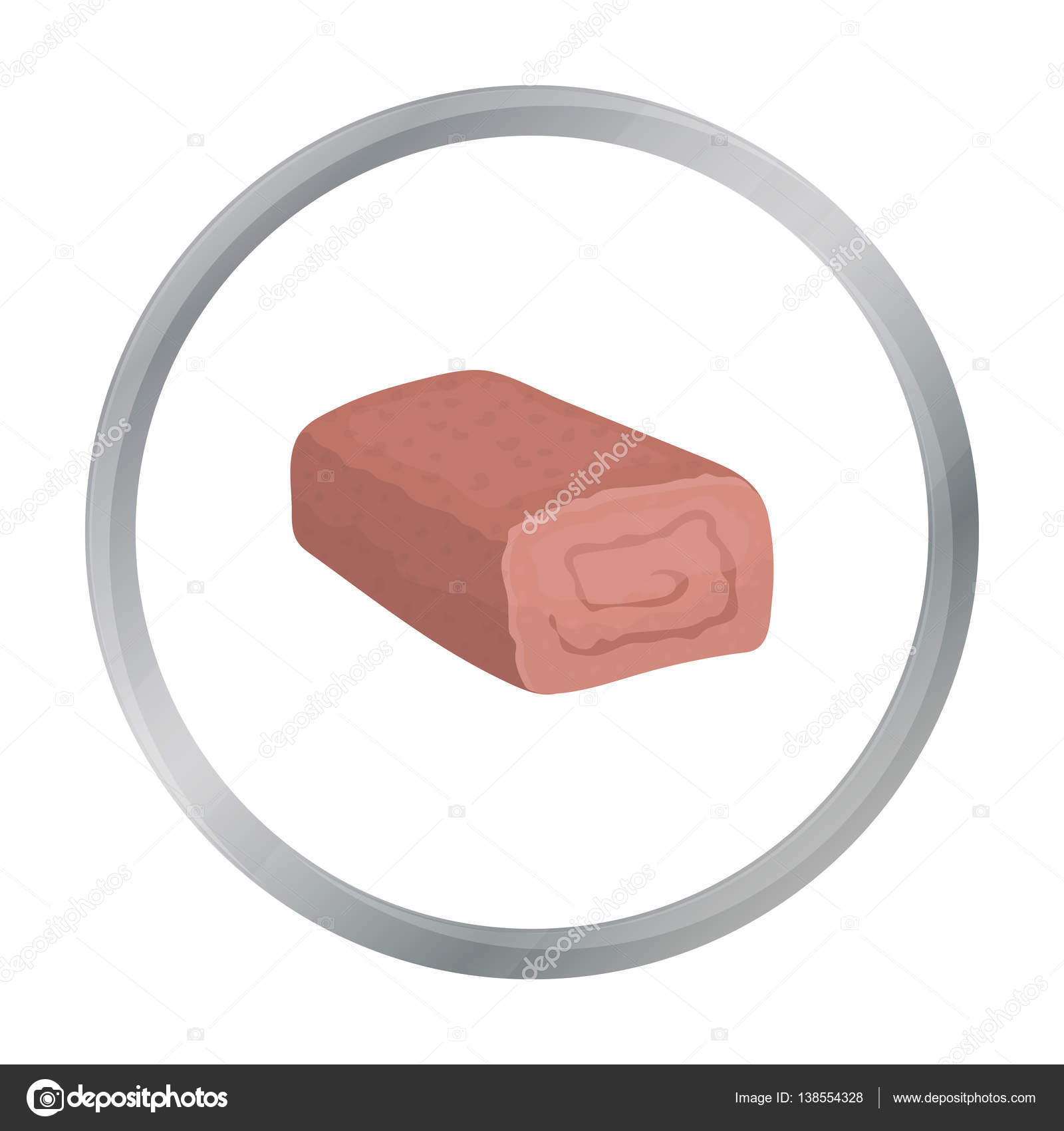 Meatloaf icon in cartoon style isolated on white background. Meats ...