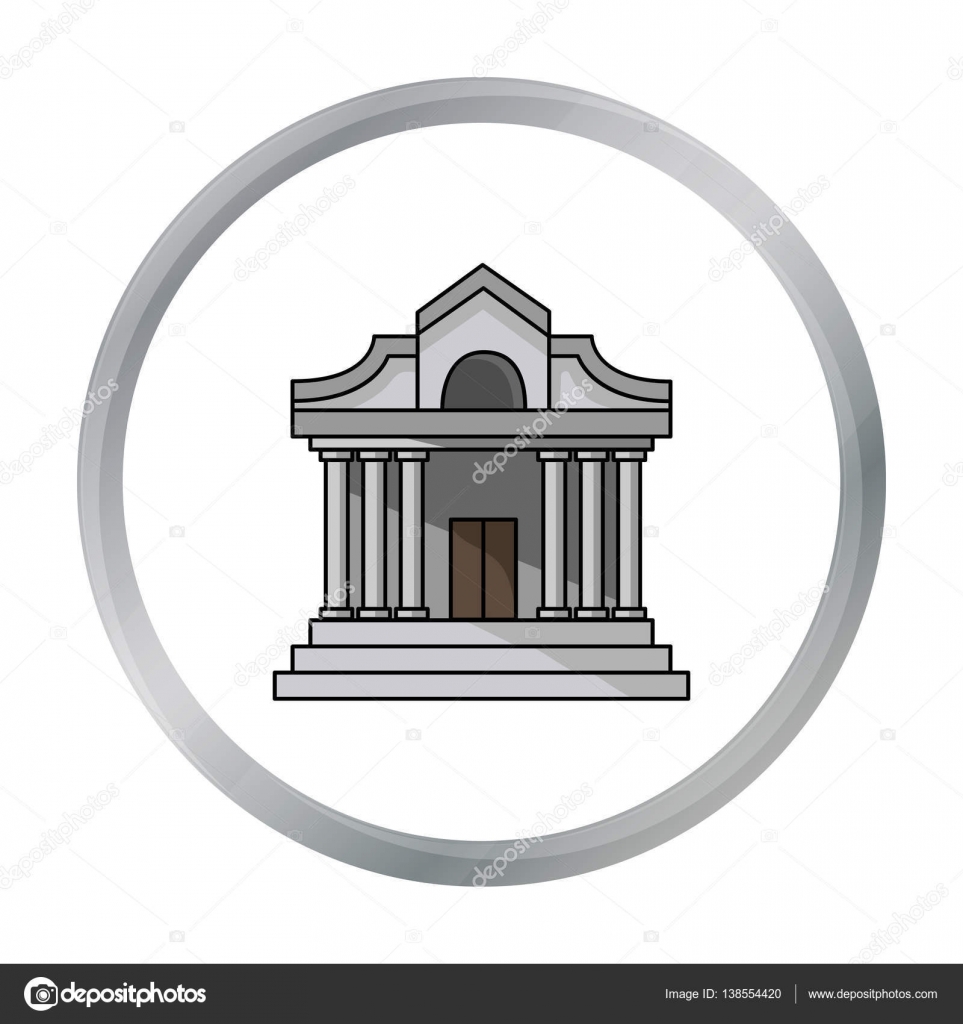 Museum building icon in cartoon style isolated on white background ...
