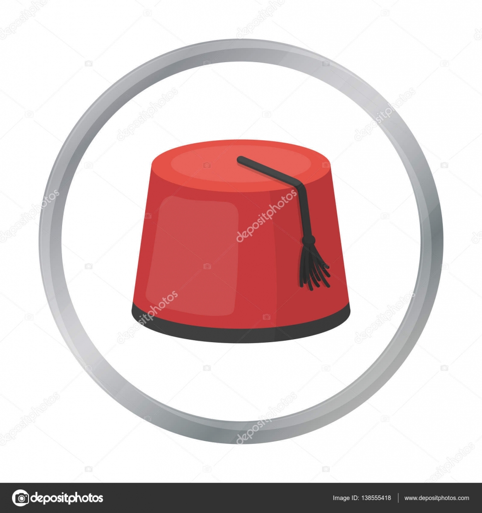 Fez icon in cartoon style isolated on white background. Turkey symbol ...