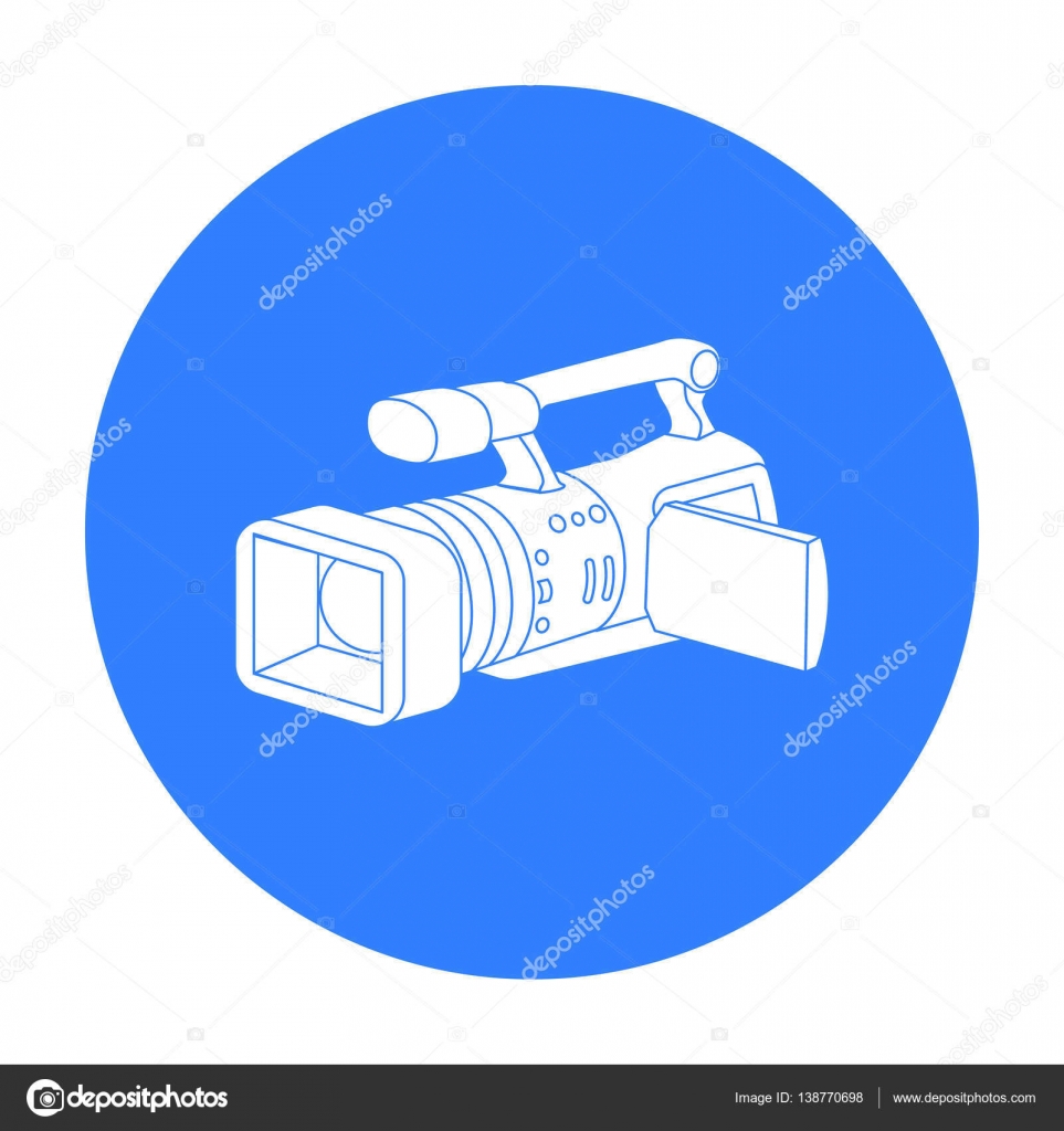 Camcorder icon in black style isolated on white background. Event service symbol stock vector ...