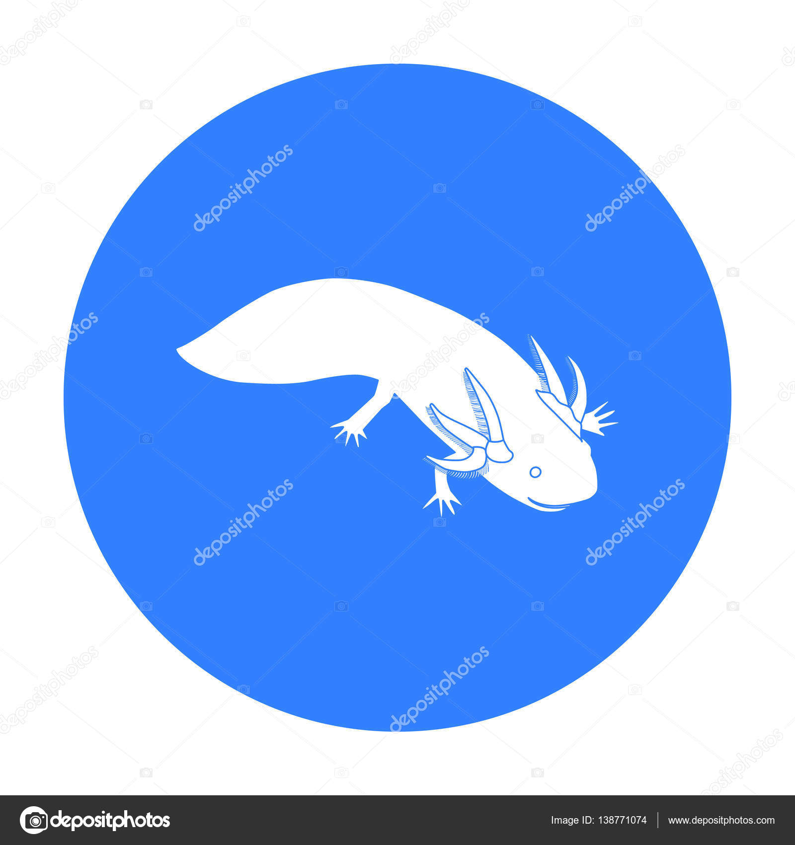 Mexican axolotl icon in black style isolated on white background ...