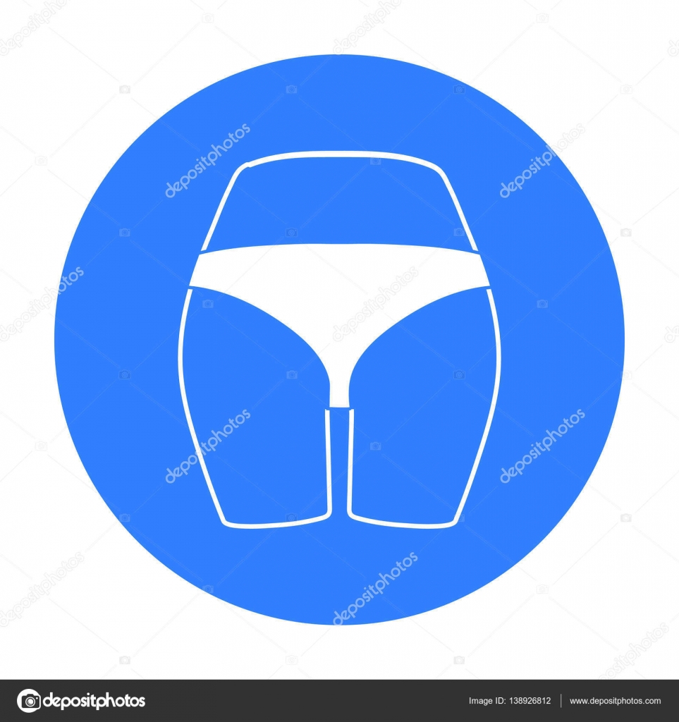 Buttocks icon in black style isolated on white background. Part of body ...