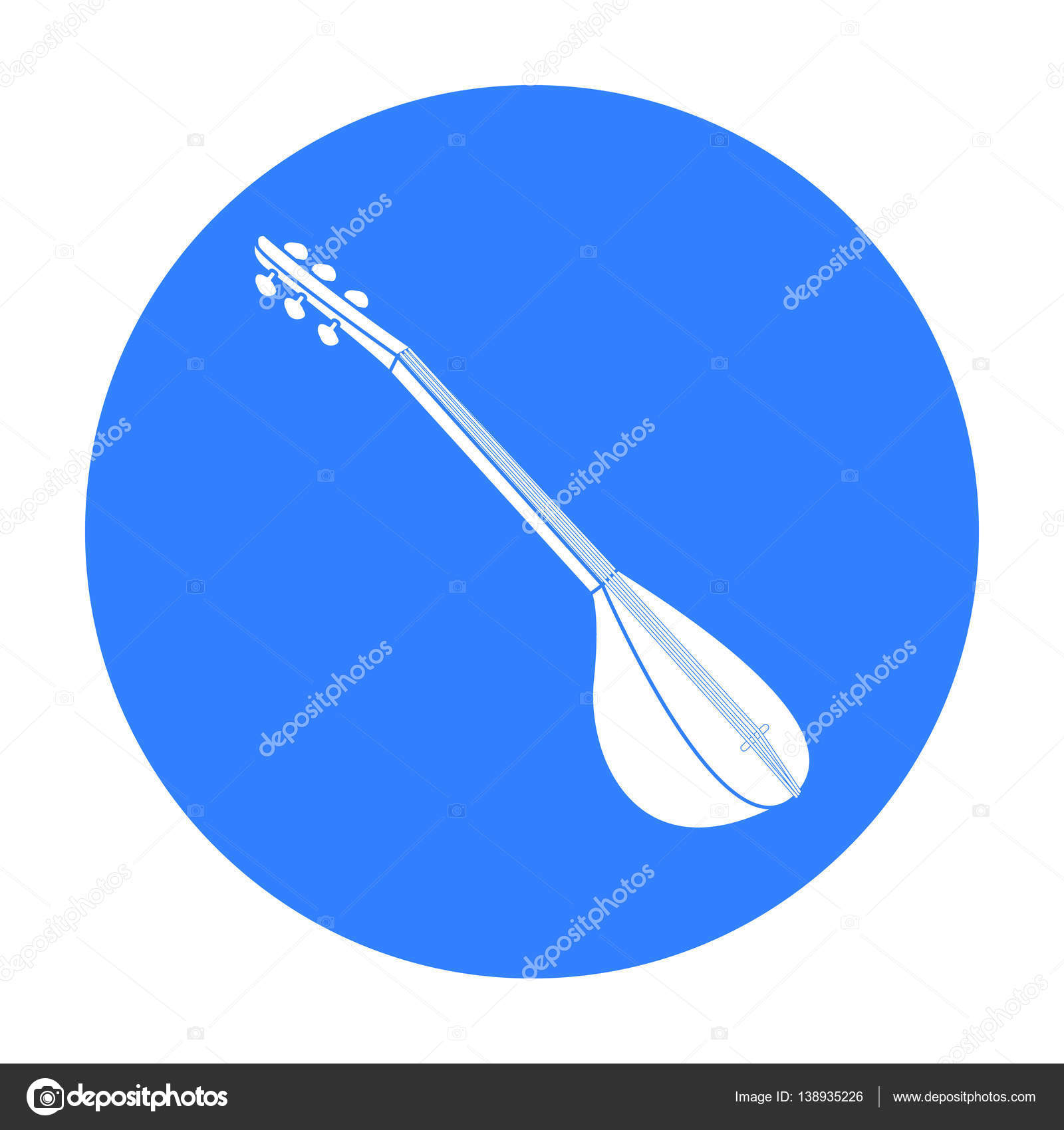 Saz icon in black style isolated on white background. Turkey symbol ...