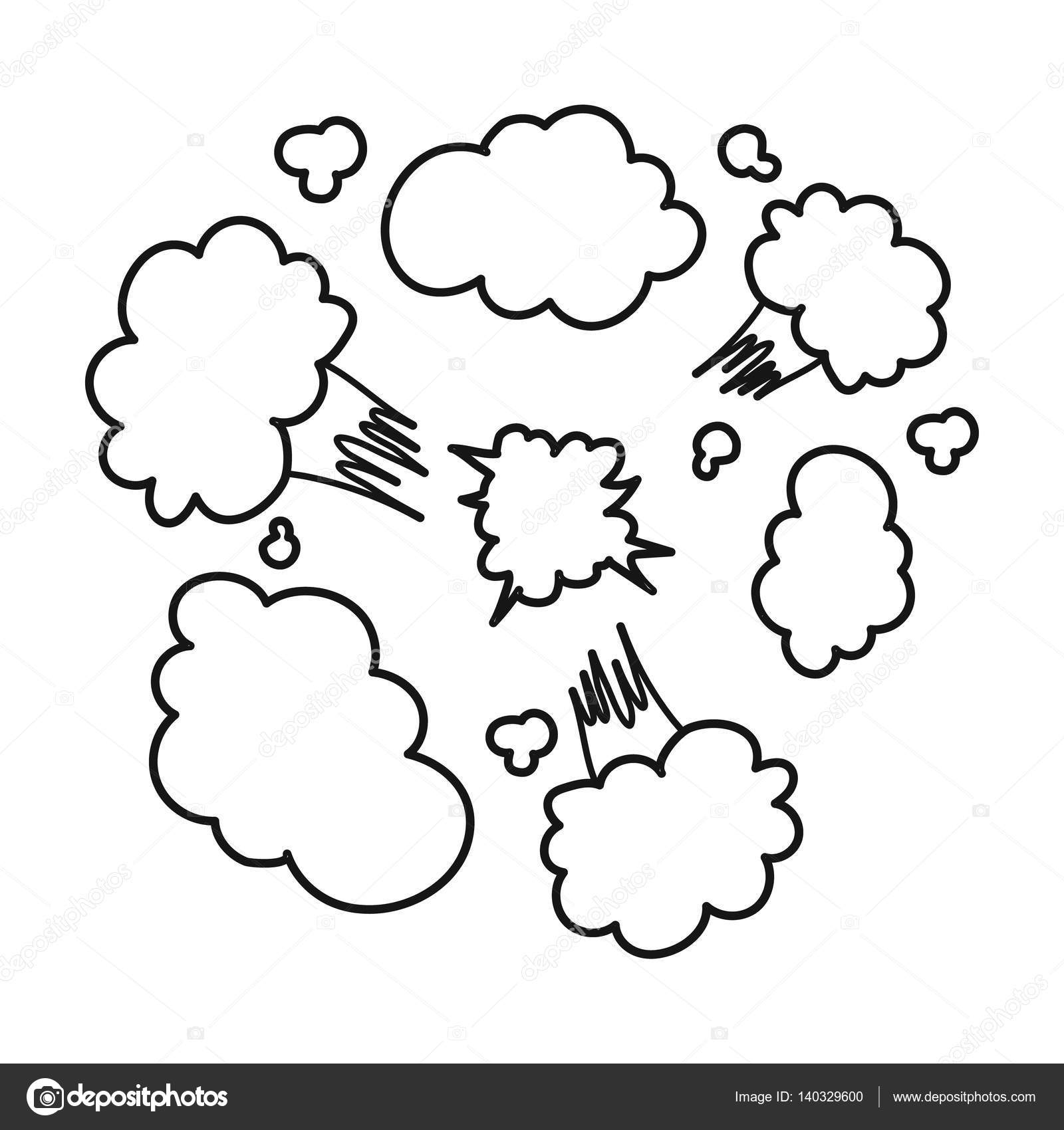 Explosion icon in outline style isolated on white background ...