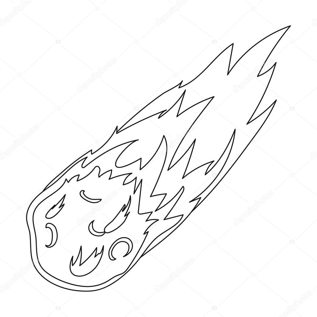 Imágenes: meteoritos para colorear | Icono de meteorito llama contorno ...
