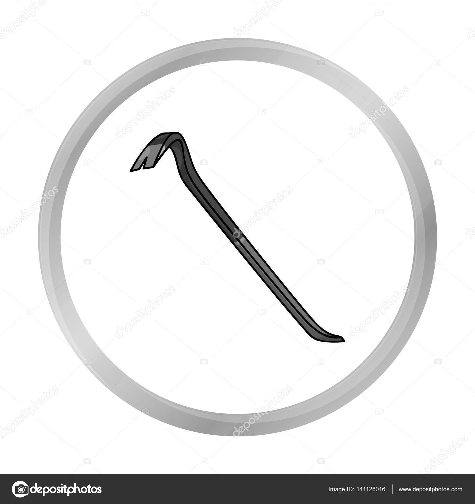 Crowbar icon in monochrome style isolated on white background. Crime ...