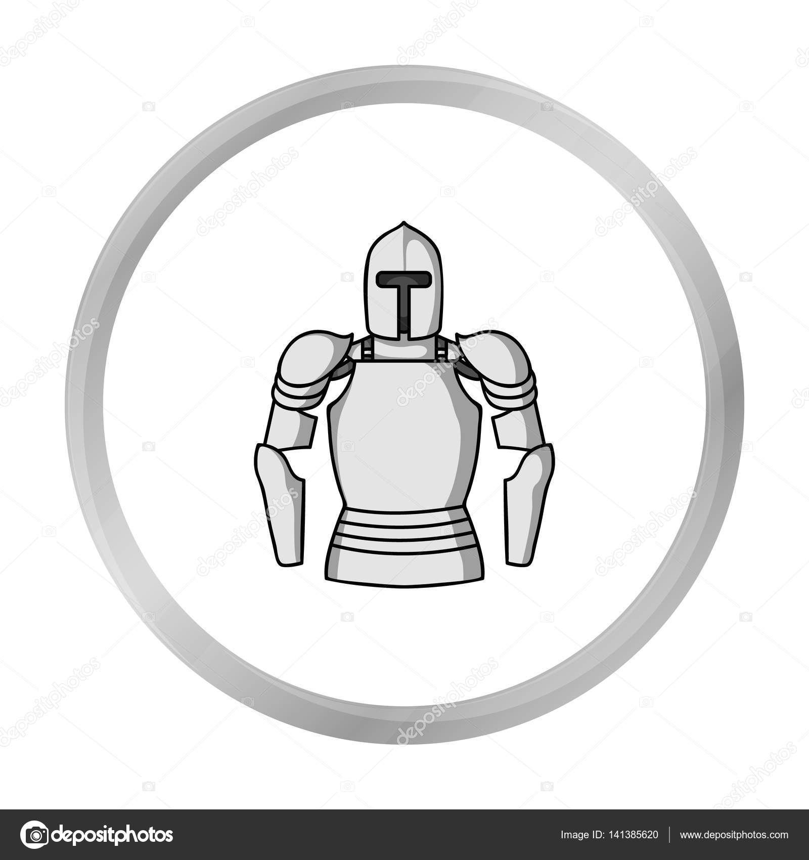Plate armor icon in monochrome style isolated on white background ...