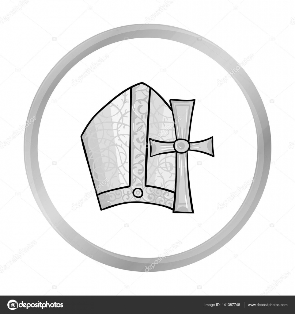 Vatican symbols icon in monochrome style isolated on white background ...